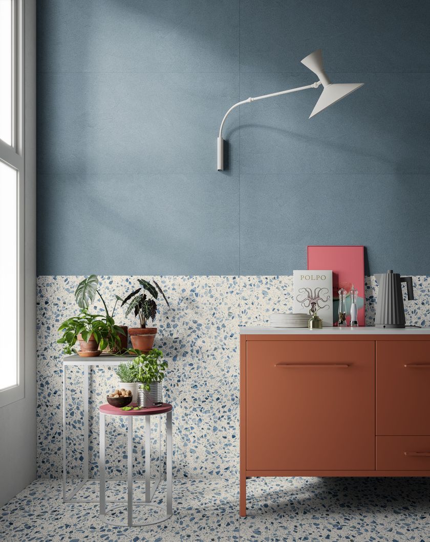 IRO NEXT NAVY Porcelain stoneware wall/floor tiles terrazzo effect By ...