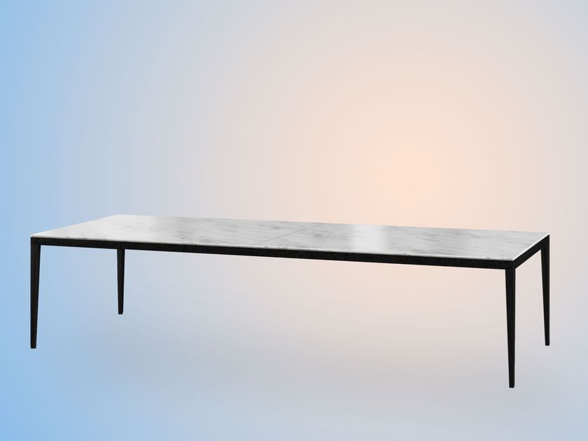 Rectangular Carrara marble dining table CHARLES By IVAR London