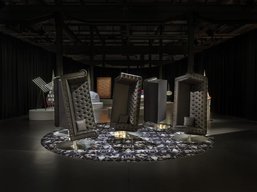 Chesterfield style corner high-back leather armchair CHARLESTON CHAIR ...