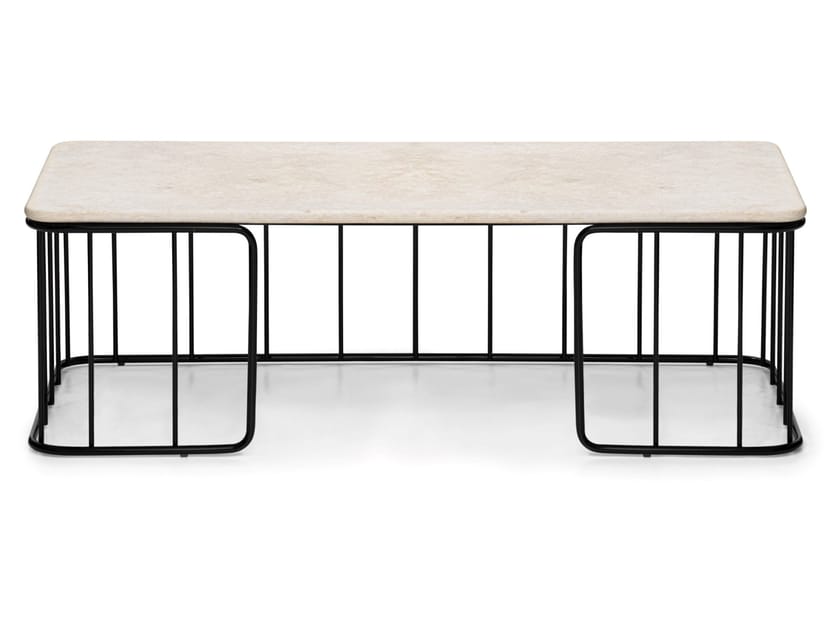 CHARLESTON Rectangular marble coffee table By Formitalia