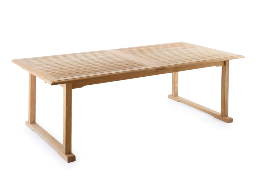 CHELSEA Extending rectangular teak table By Unopiù