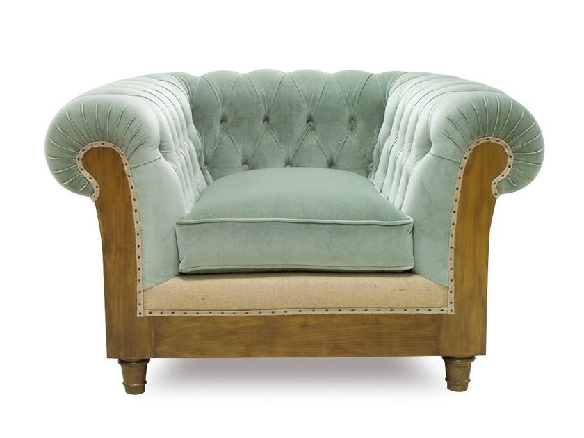 CHESTERFIELD LOOR ESSENCE Tufted fabric armchair with armrests By ...