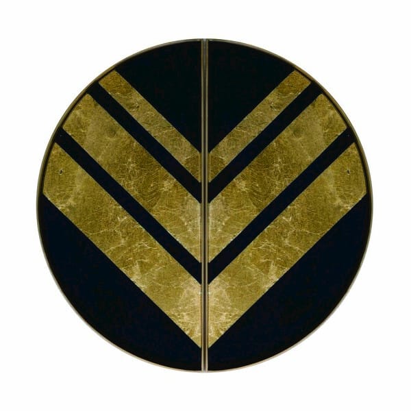 Round hand decorated glass tray CHEVRON GLASS Gilded Layers Collection ...