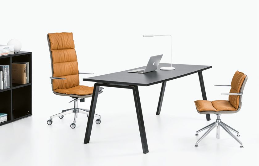 CHIC Height-adjustable fabric office chair with armrests By Sesta