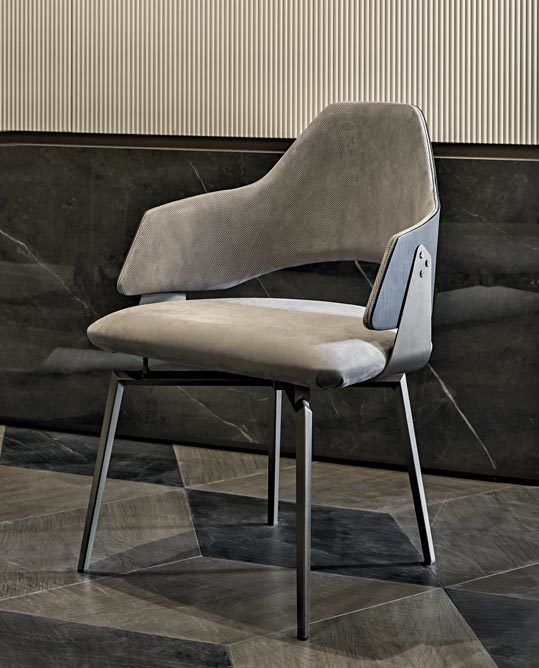 Upholstered nabuk chair with armrests CHLOE Chloe Collection By Shake ...