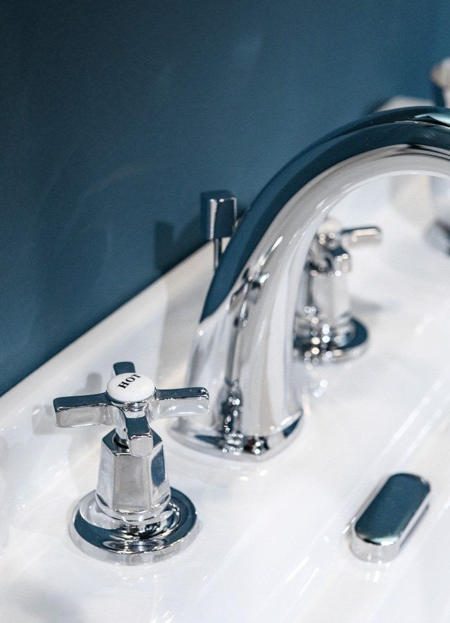 CHOPIN WHITE 3 hole countertop washbasin tap By Gentry Home