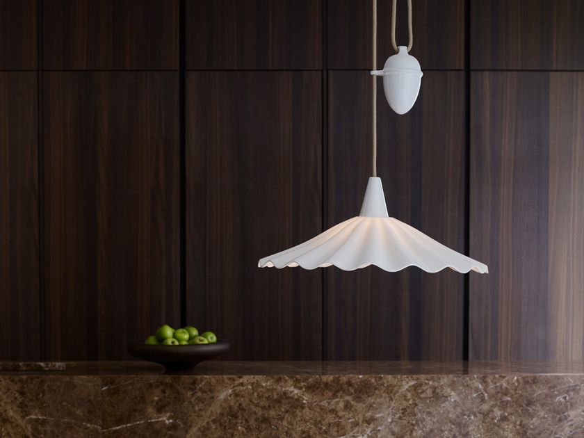 Adjustable porcelain pendant lamp CHRISTIE - RISE & FALL Christie ...