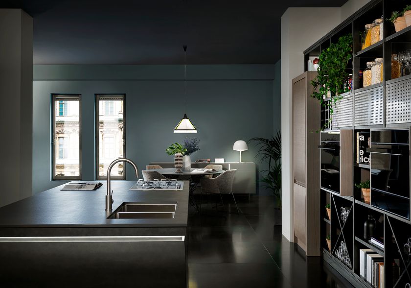 CHRONOS Wooden kitchen with peninsula By L'Ottocento