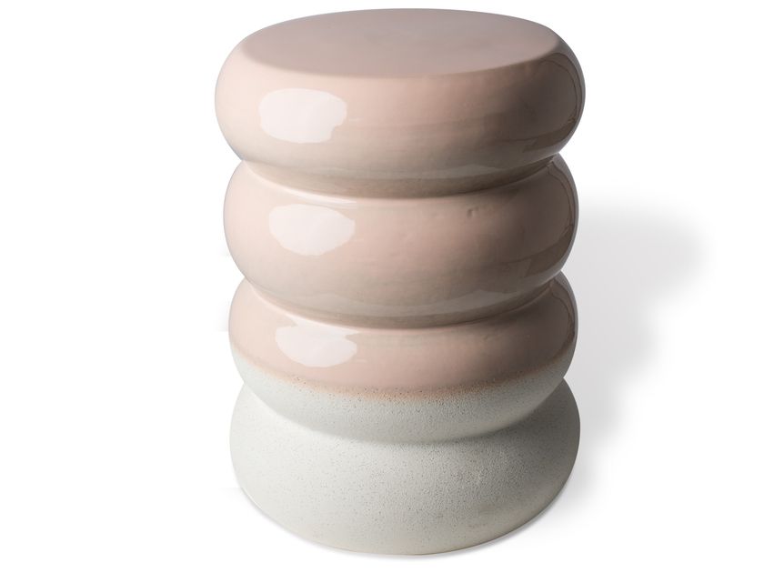 Low porcelain stoneware stool CHUBBY By Pols Potten