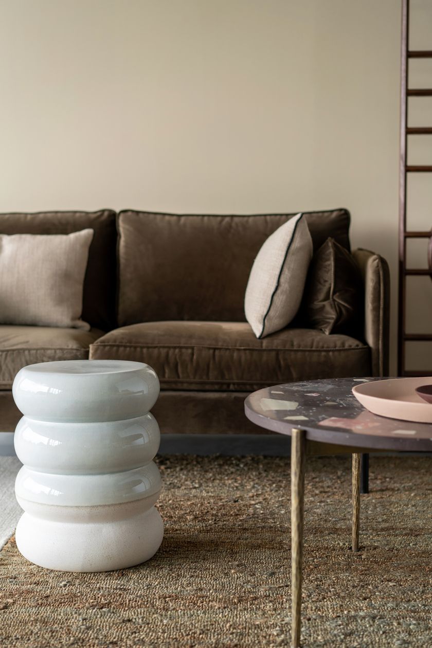 Low porcelain stoneware stool CHUBBY By Pols Potten