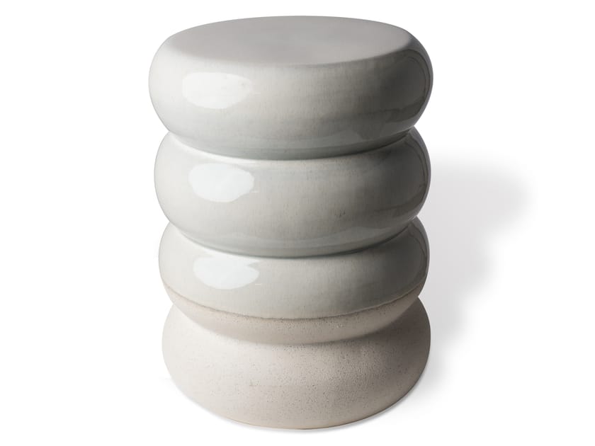 Low porcelain stoneware stool CHUBBY By Pols Potten