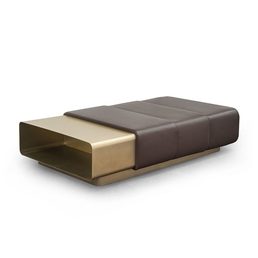 CIGAR Leather pouf / coffee table By Formitalia