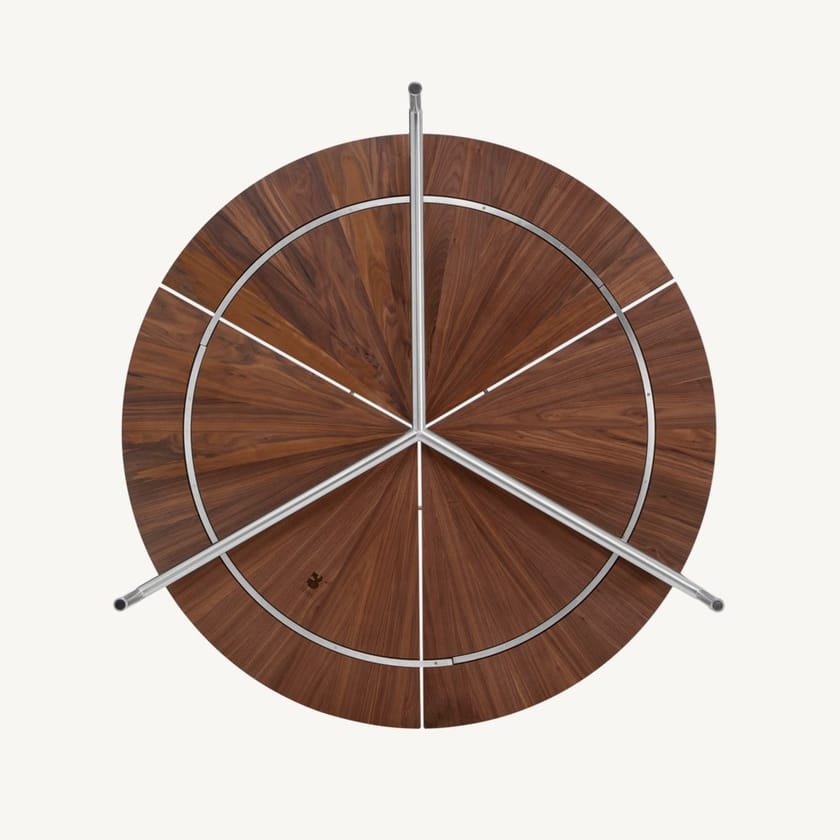 CIRCULAR Round stainless steel and wood table By BassamFellows | design ...