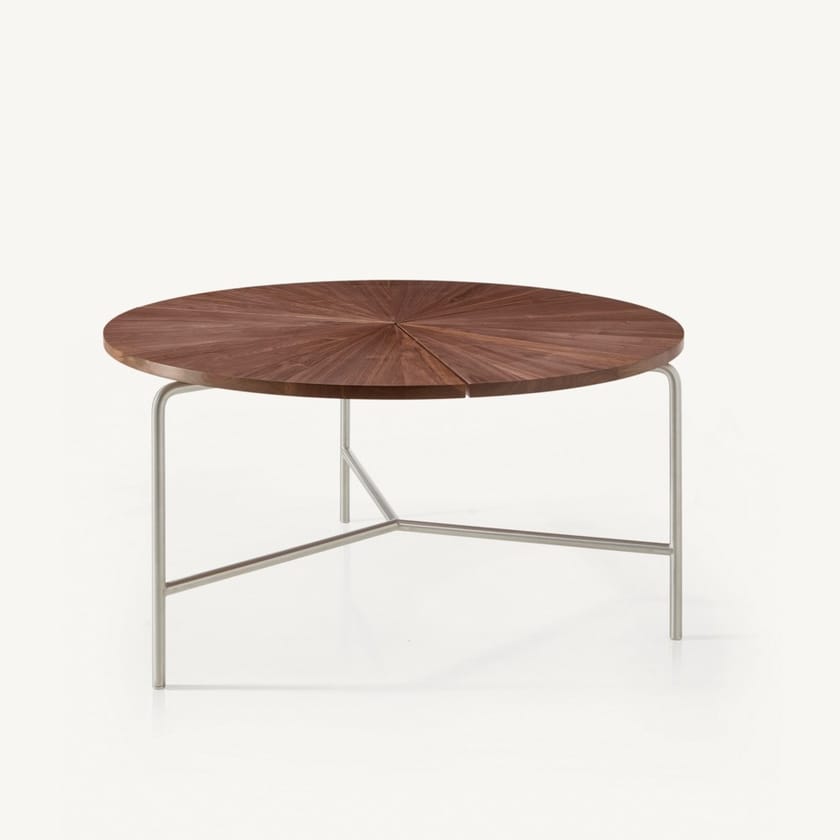 CIRCULAR Round stainless steel and wood table By BassamFellows | design ...
