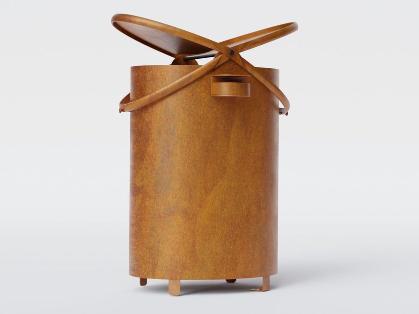 DANTI Outdoor plate litter bin with lid By CITYSì