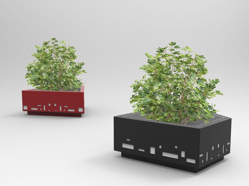 ISLAND Low steel flower pot By CITYSì