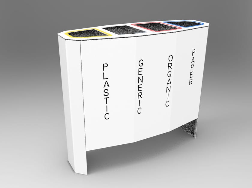 PLANE Outdoor steel litter bin for waste sorting By CITYSì