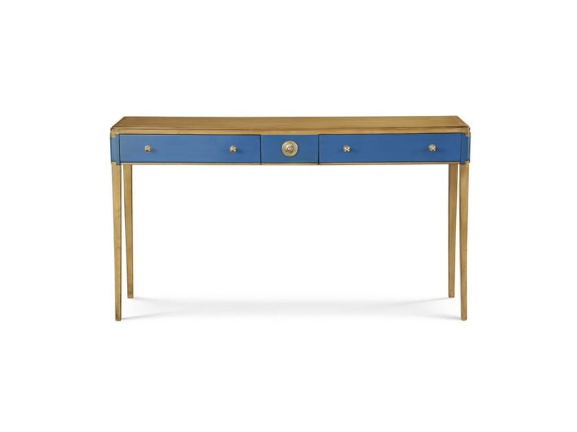 CLARIDGE Rectangular cherry wood console table with drawers By Roche Bobois