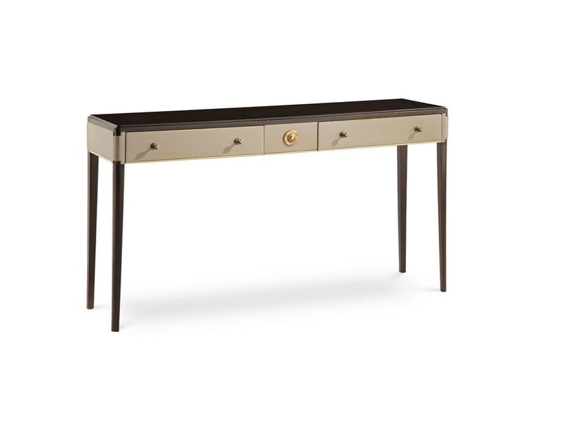 CLARIDGE Rectangular cherry wood console table with drawers By Roche Bobois