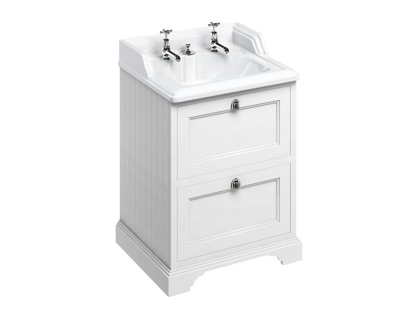 CLASSIC Floor-standing single wooden vanity unit with drawers By ...