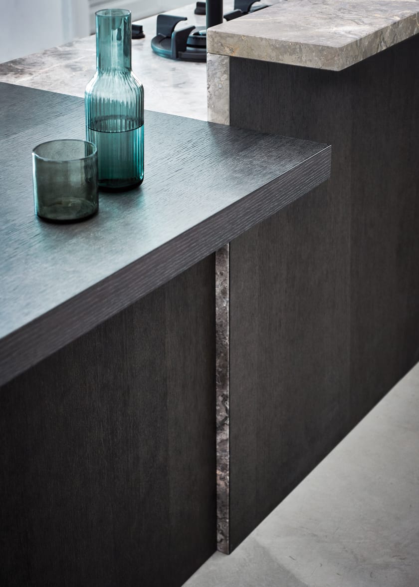 Oak and marble kitchen with island INTARSIO - CLASSICAL FUTURE By Cesar ...