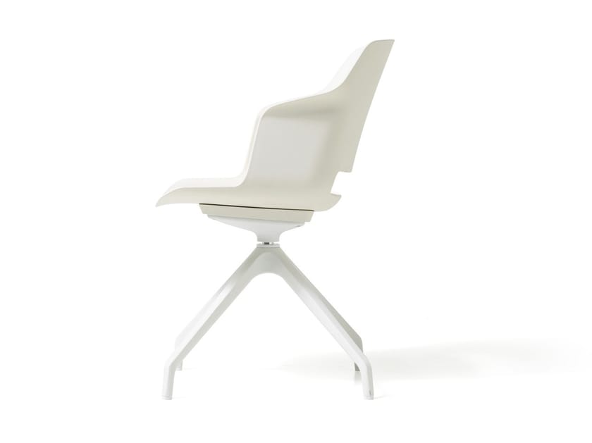 CLOP Trestle-based polypropylene office chair with armrests By Diemme ...