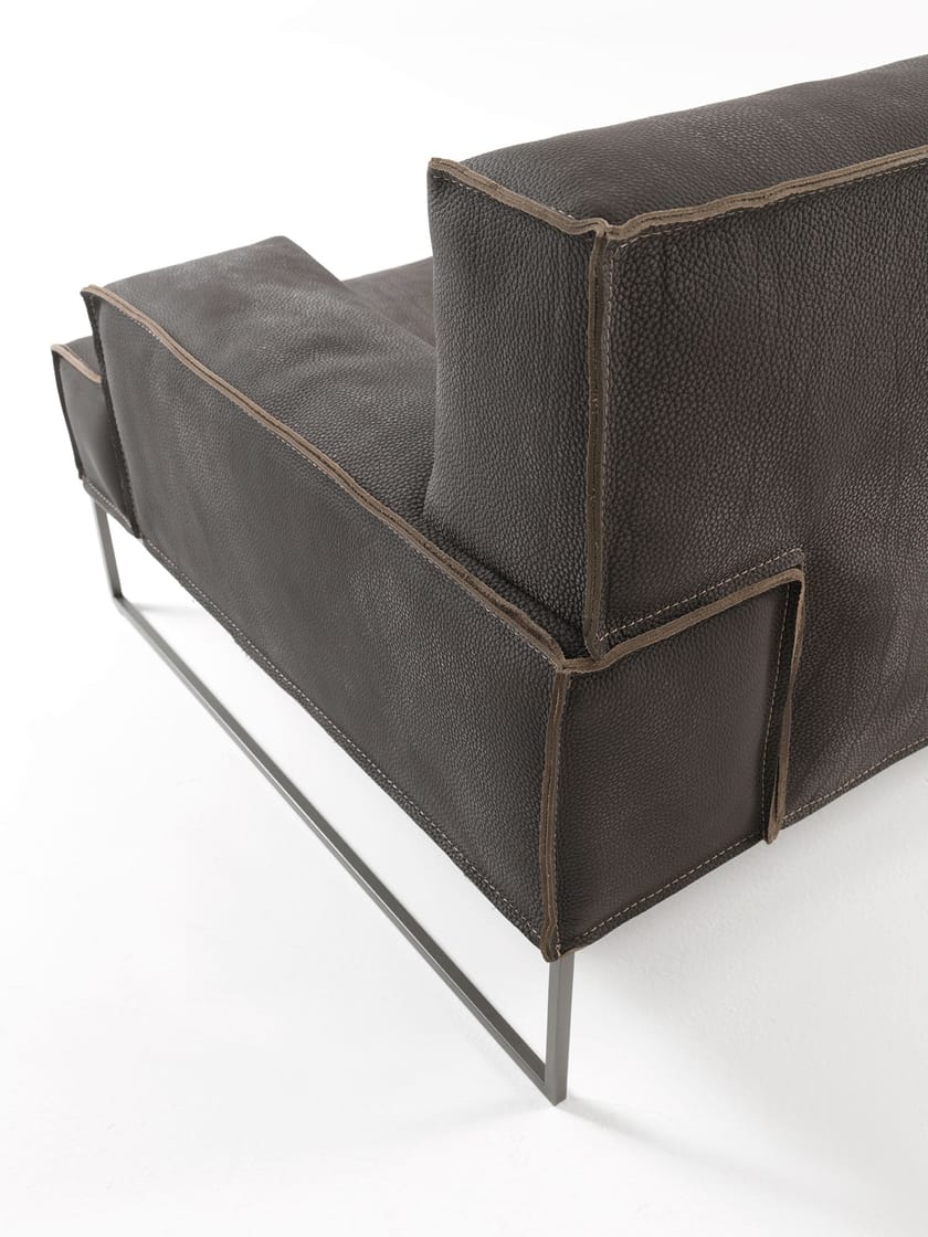 CLOUD Sled base leather armchair with armrests By Frigerio | design ...