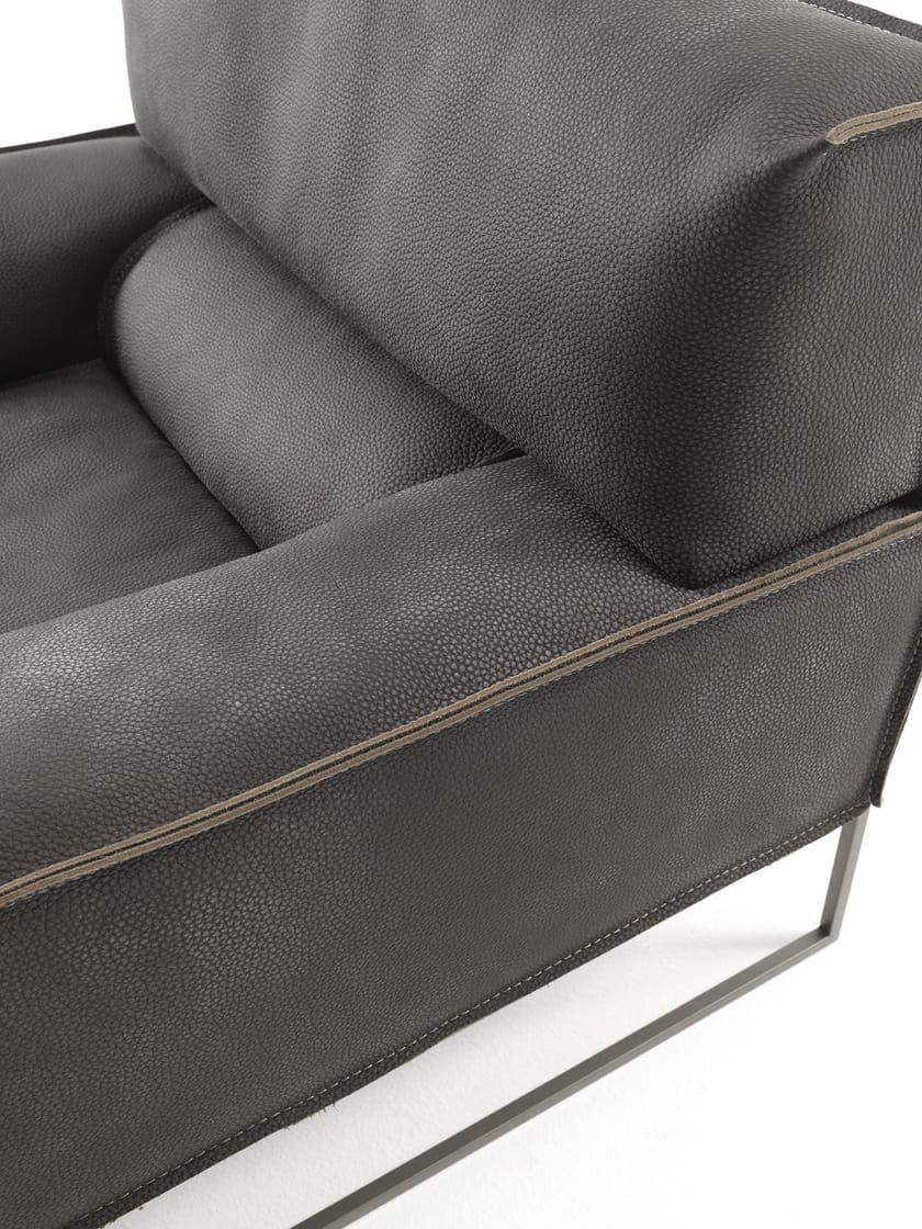 CLOUD Sled base leather armchair with armrests By Frigerio | design ...