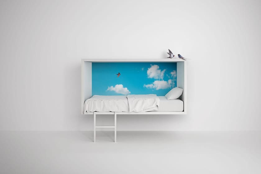 Suspended kids single bed CLOUD By Lago design Daniele Lago