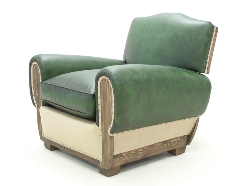 CLUB ROYAL ESSENCE Sessel aus Leder mit Armlehnen By Crearte Collections