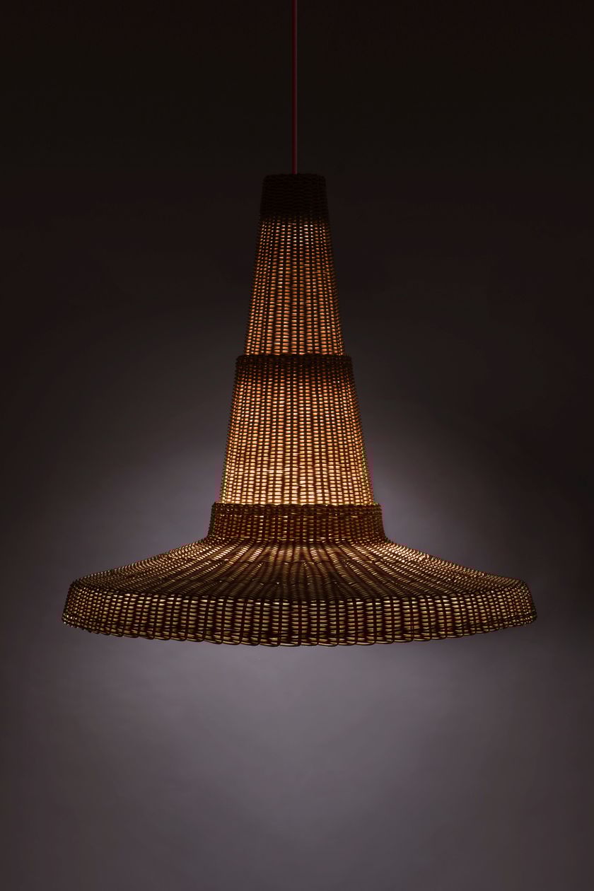 Lampada a sospensione in midollino COCOLLA - Bottega Intreccio