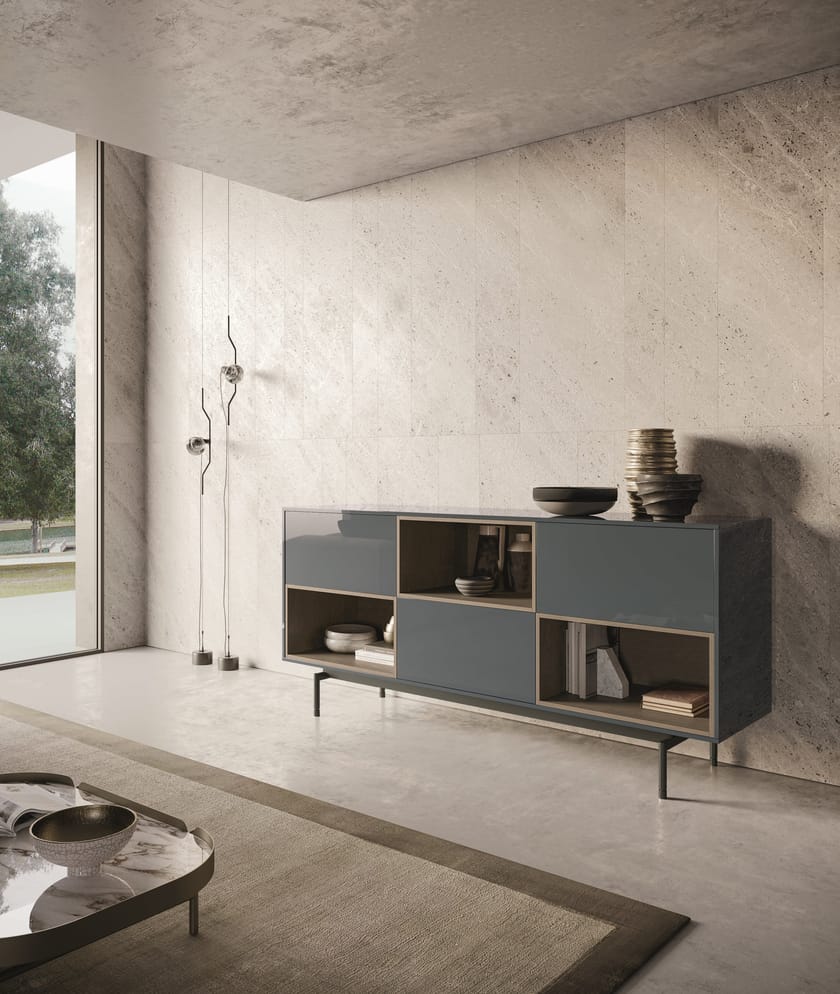 CODE Modular wooden sideboard with drawers By Dall'Agnese