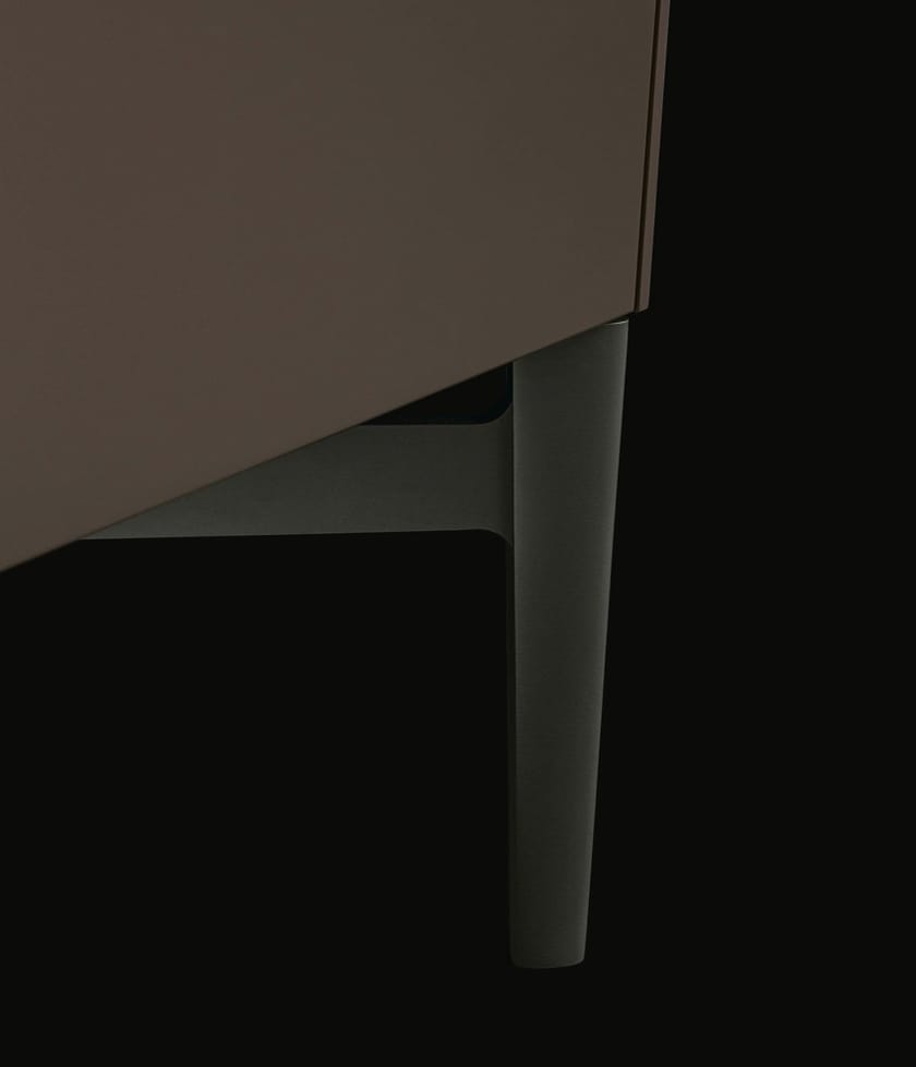 CODE Low wooden TV cabinet with drawers By Poliform