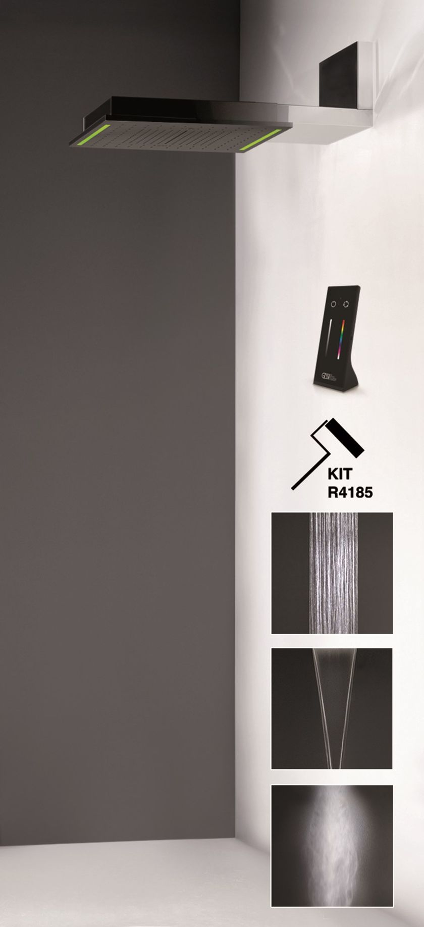 COLOUR | Wall-mounted overhead shower Wall-mounted overhead shower with ...