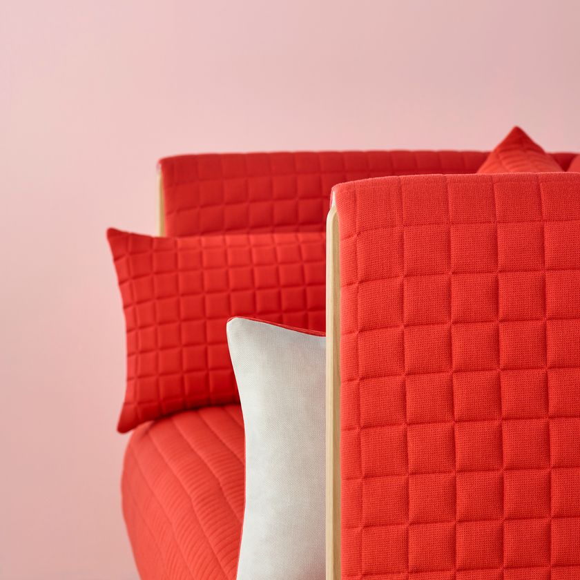 COLOURFORM 3 seater fabric sofa with chaise longue By Herman Miller ...