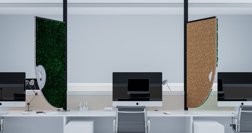 Sound absorbing Moss office screen COMMA By GREEN MOOD