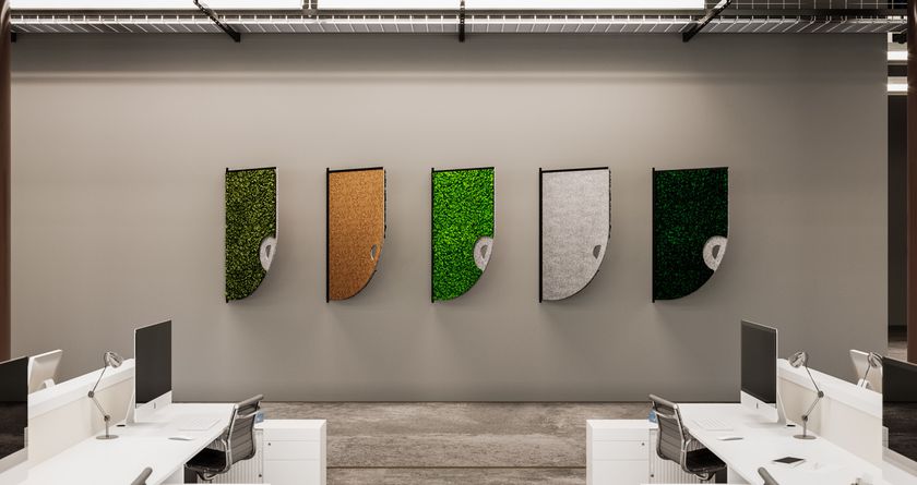 Sound absorbing Moss office screen COMMA By GREEN MOOD