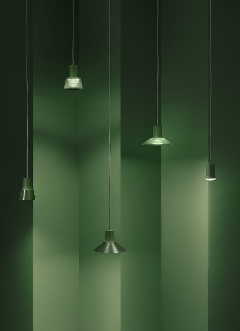 LED glass and aluminium pendant lamp with dimmer COMPOSE By Zero design ...