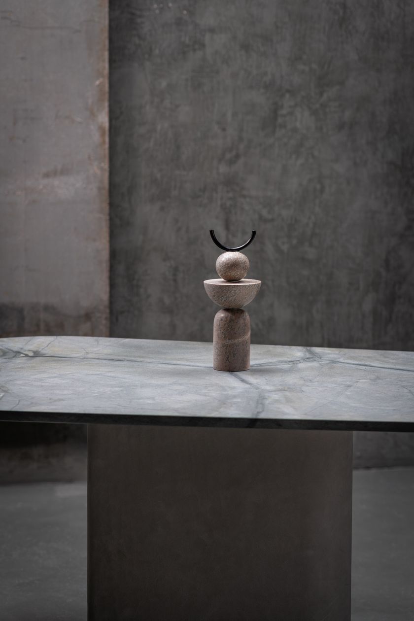 Natural stone sculpture CONSTANTIN TOTEM Forms and Functions Collection ...