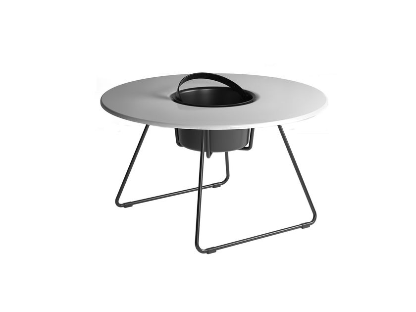 N'ICE TABLE Round steel garden side table with flowerpot By COOLS ...