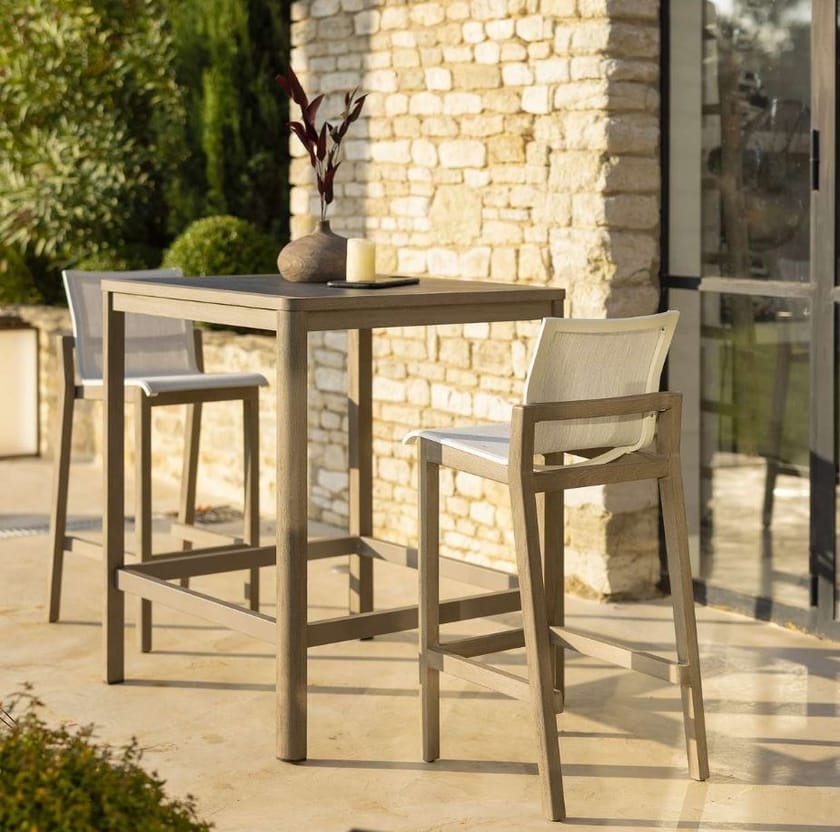 COPENHAGUE Square teak high table By Les Jardins®