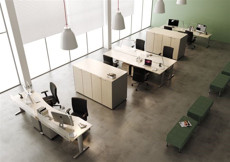 CORA | Rectangular office desk By MASCAGNI design Lucci Orlandini Design