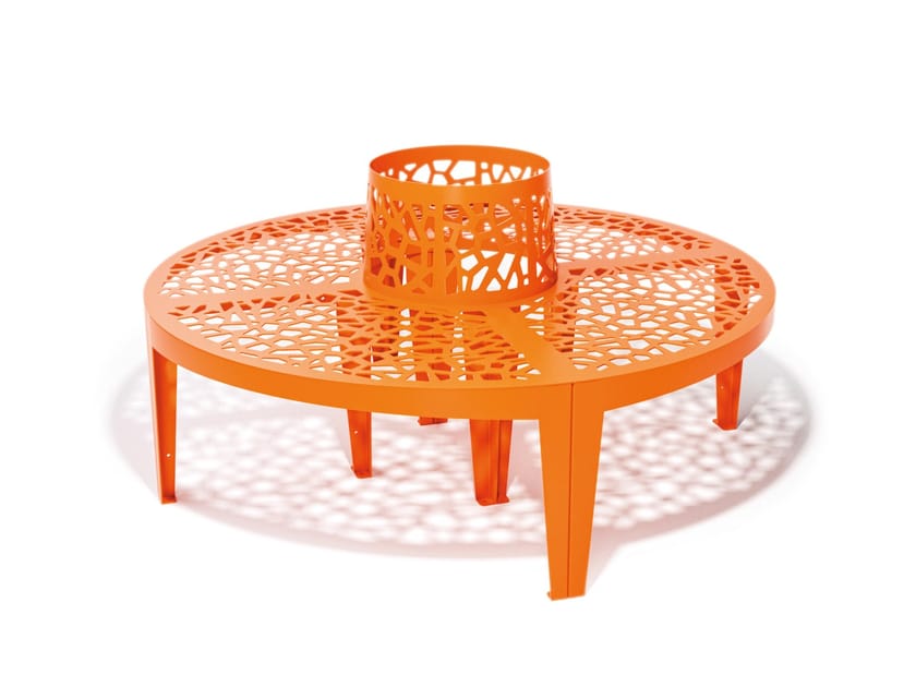 Round galvanized steel Bench CORAL ROUND Coral Collection By LAB23