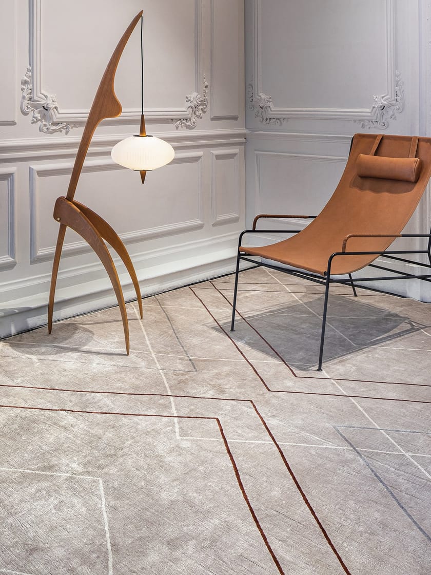 Handmade custom silk rug CORBUSIER CEDAR By Edition Bougainville