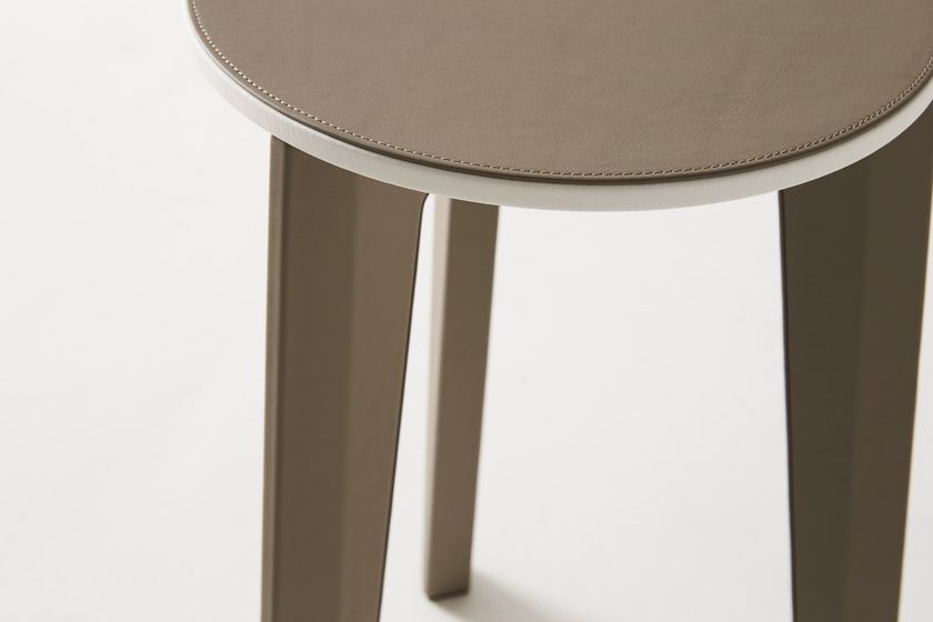COSTA | High side table Round leather-covered high side table By Casa ...