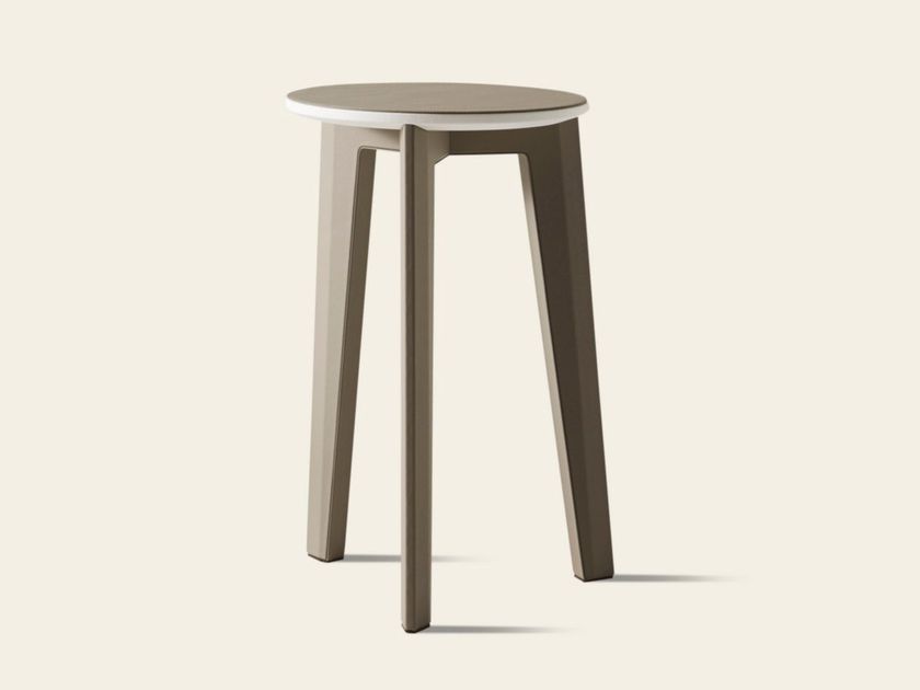 COSTA | High side table Round leather-covered high side table By Casa ...