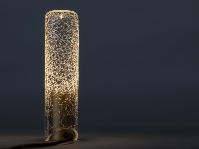 LED blown glass table lamp CRACKLE LAMP T1 CLEAR CRACKLE By ...