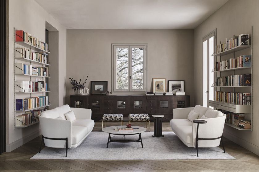 CRADLE Low round marble coffee table By arflex | design Neri&Hu