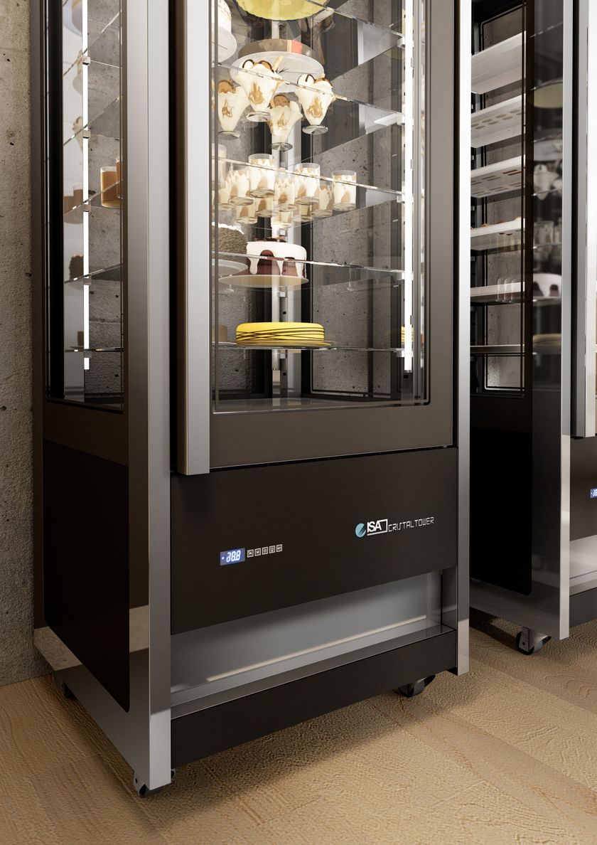 CRISTAL TOWER Vetrina refrigerata con ruote da esposizione per gelati ...
