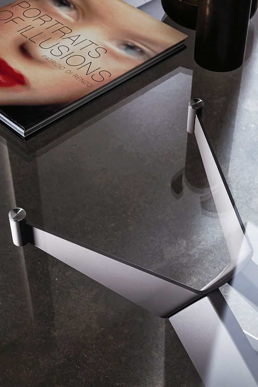 Rectangular glass table CROSS By Sovet italia design Gianluigi Landoni